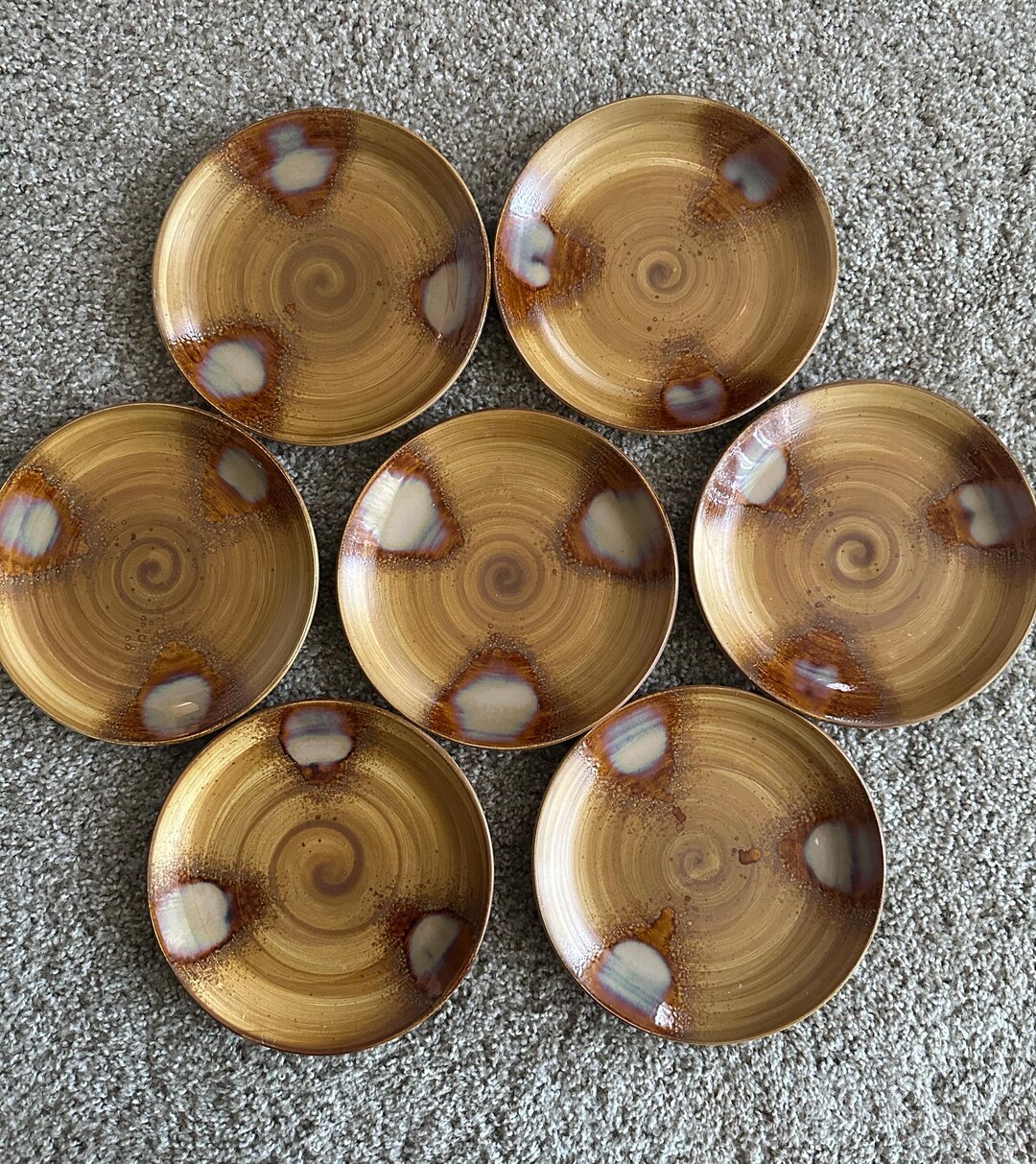 Sango Splash 8 Heavy Stoneware Plates Pattern 4951 SET of 7 - Etsy