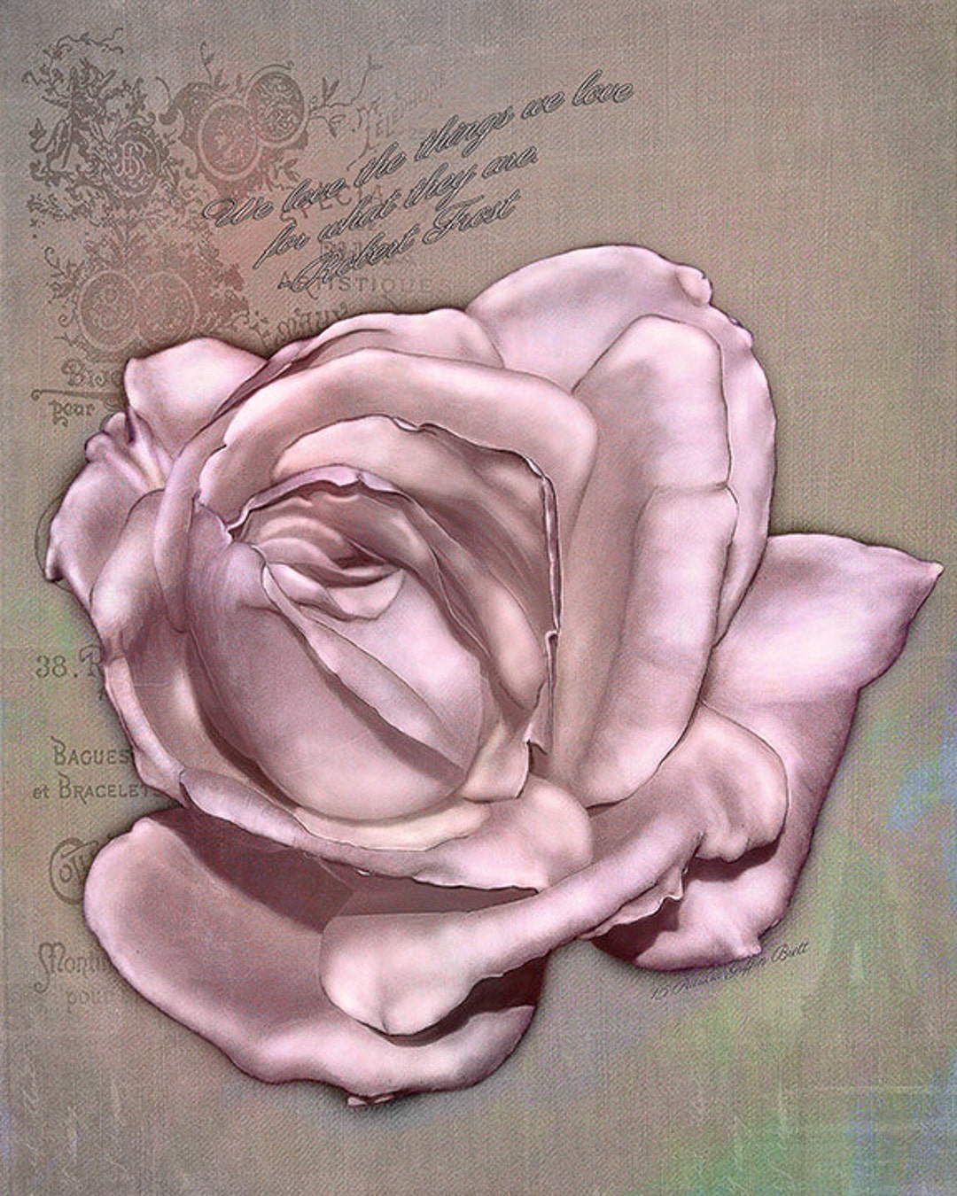 We Love the Things We Love- Fine Art Print, Mixed Media Print, Flower ...