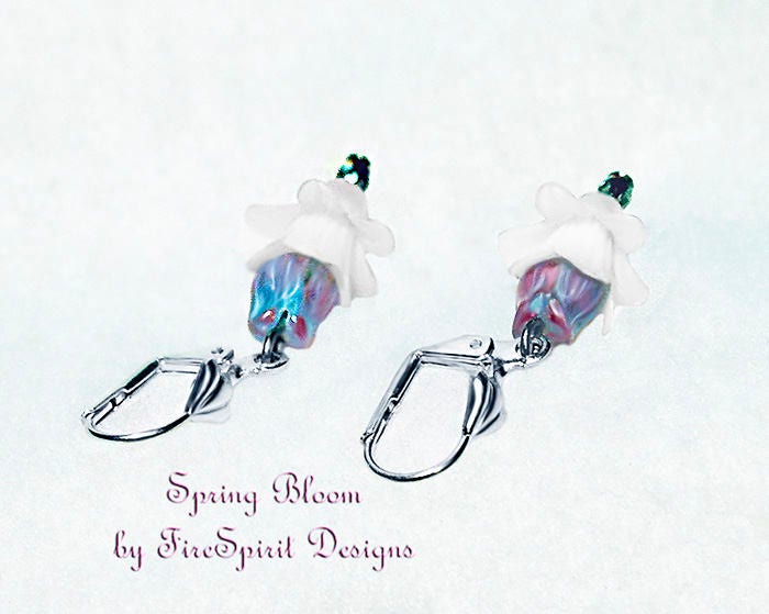 Spring Bloom Handmade Earrings, Handmade Jewelry, Beaded Earrings, Drop ...
