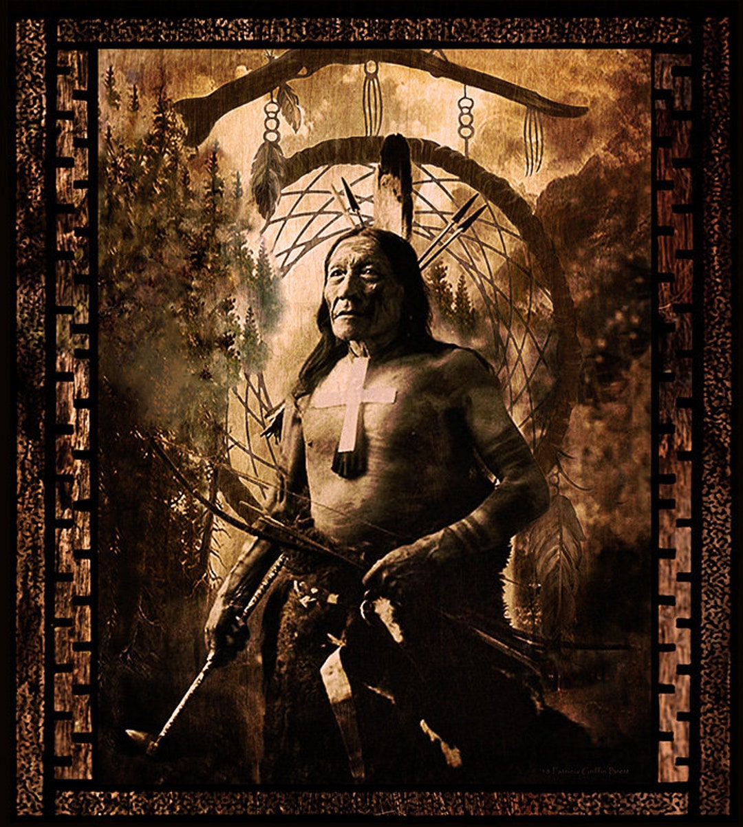 Iron Hawk- Fine Art Print-native American Portrait-mixed Media-photo ...