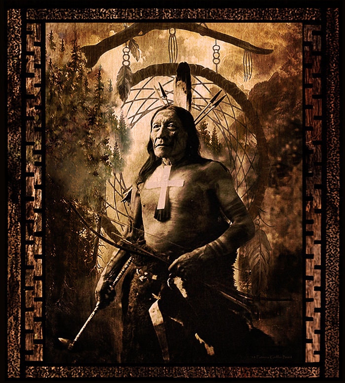 Iron Hawk- Fine Art Print-native American Portrait-mixed Media-photo ...
