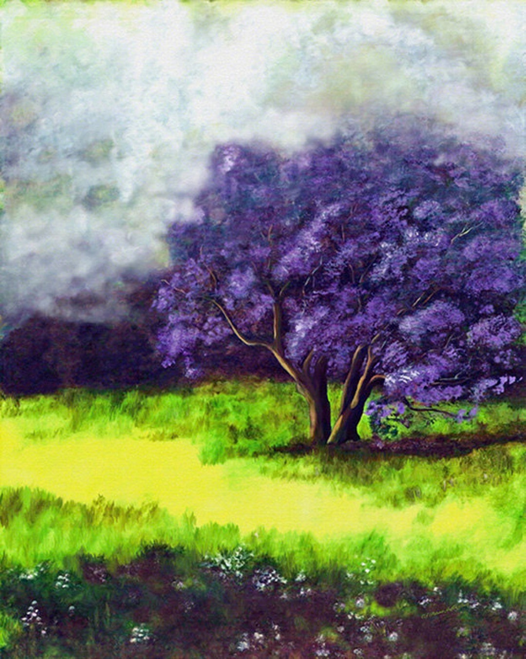 Summer Mist - Fine Art Print- Acrylic Painting, Cottage Decor ...