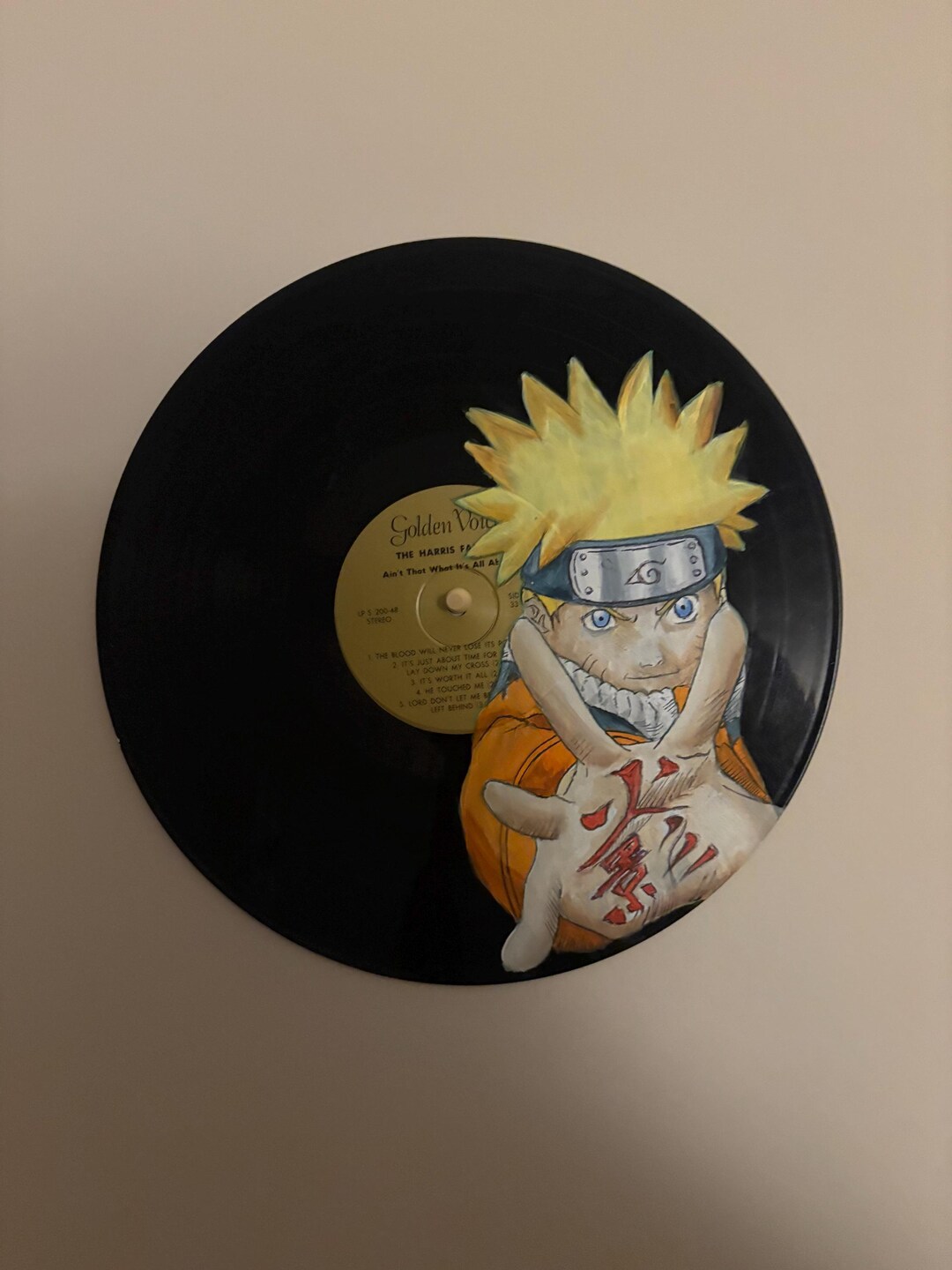 Naruto Uzumaki Hand-painted Vinyl Record - Etsy
