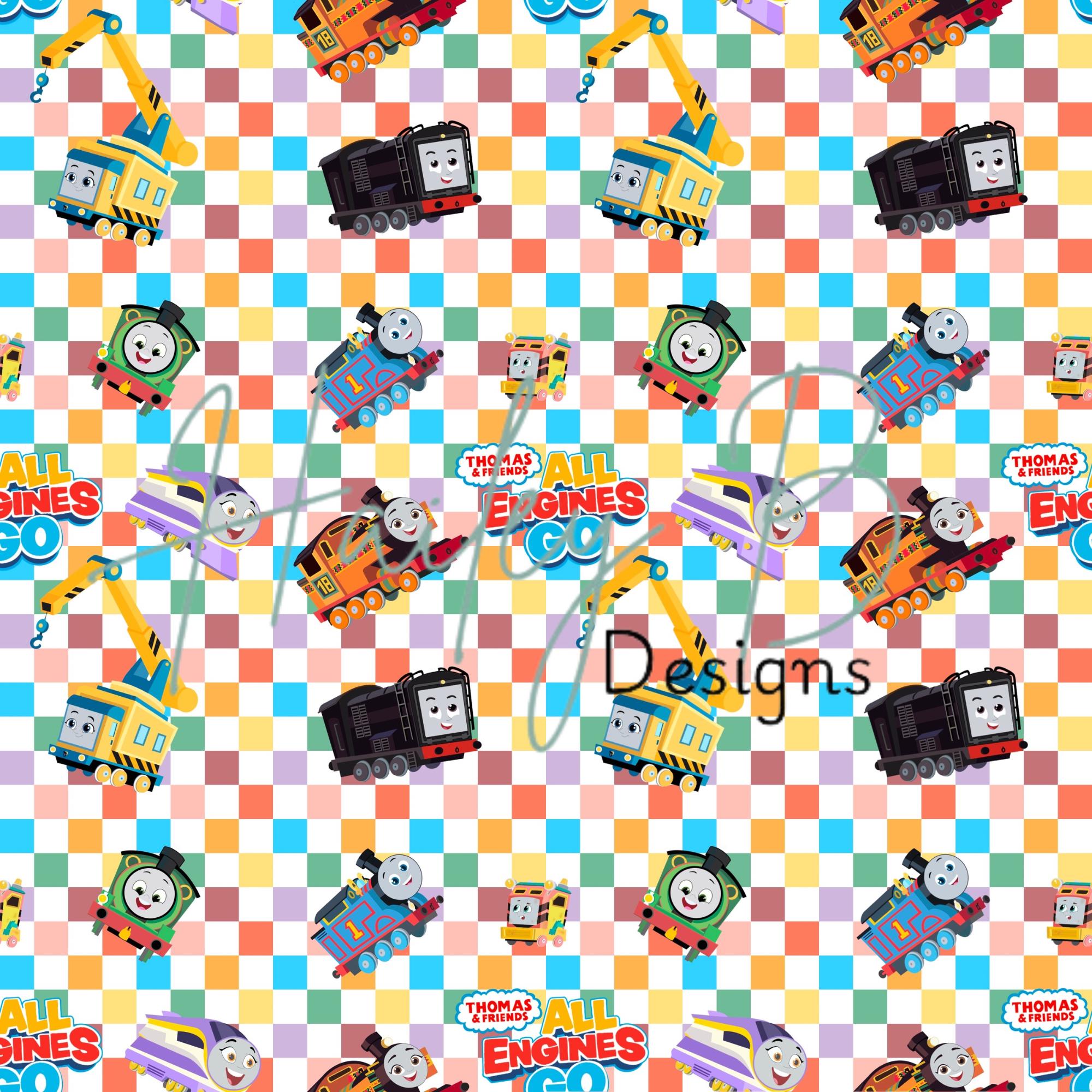 Thomas and Friends All Engines Go Seamless Pattern, Repeating Digital ...