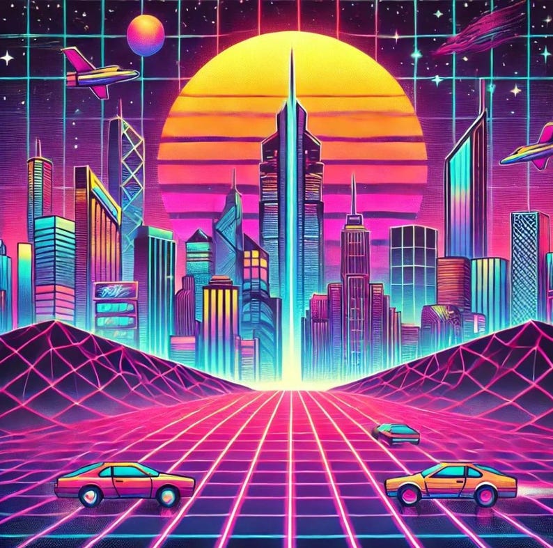 Digital Synthwave Patterns - Etsy