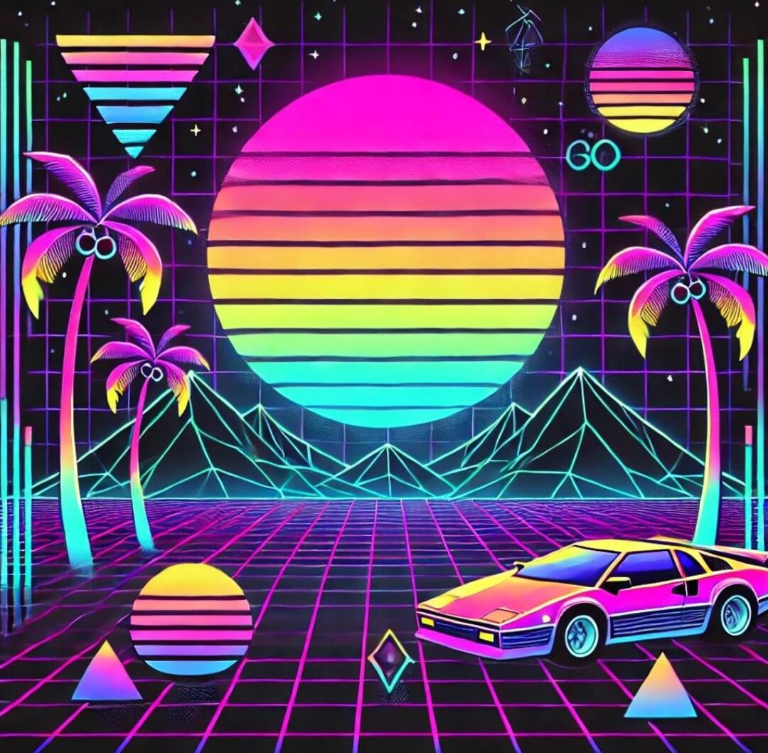 Digital Synthwave Patterns - Etsy