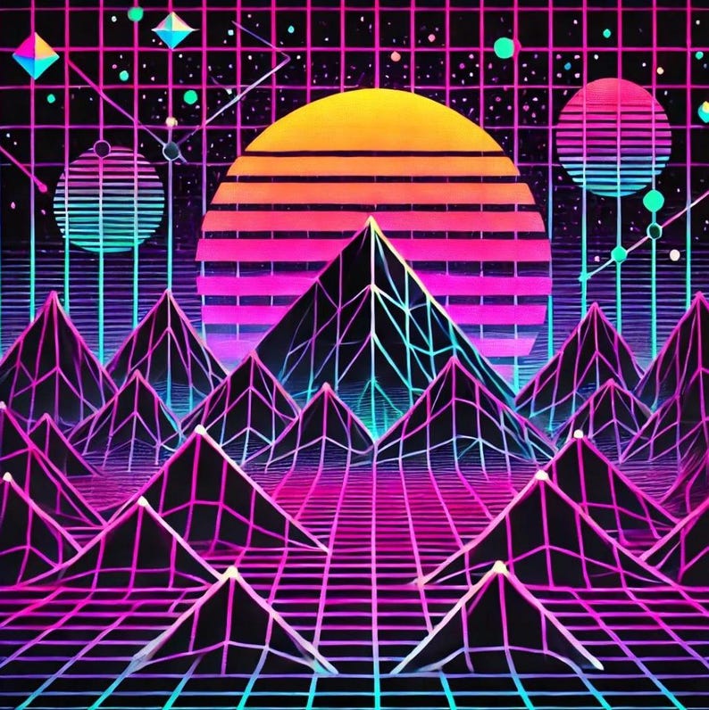 Digital Synthwave Patterns - Etsy