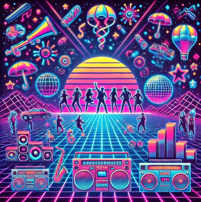 Digital Synthwave Patterns - Etsy