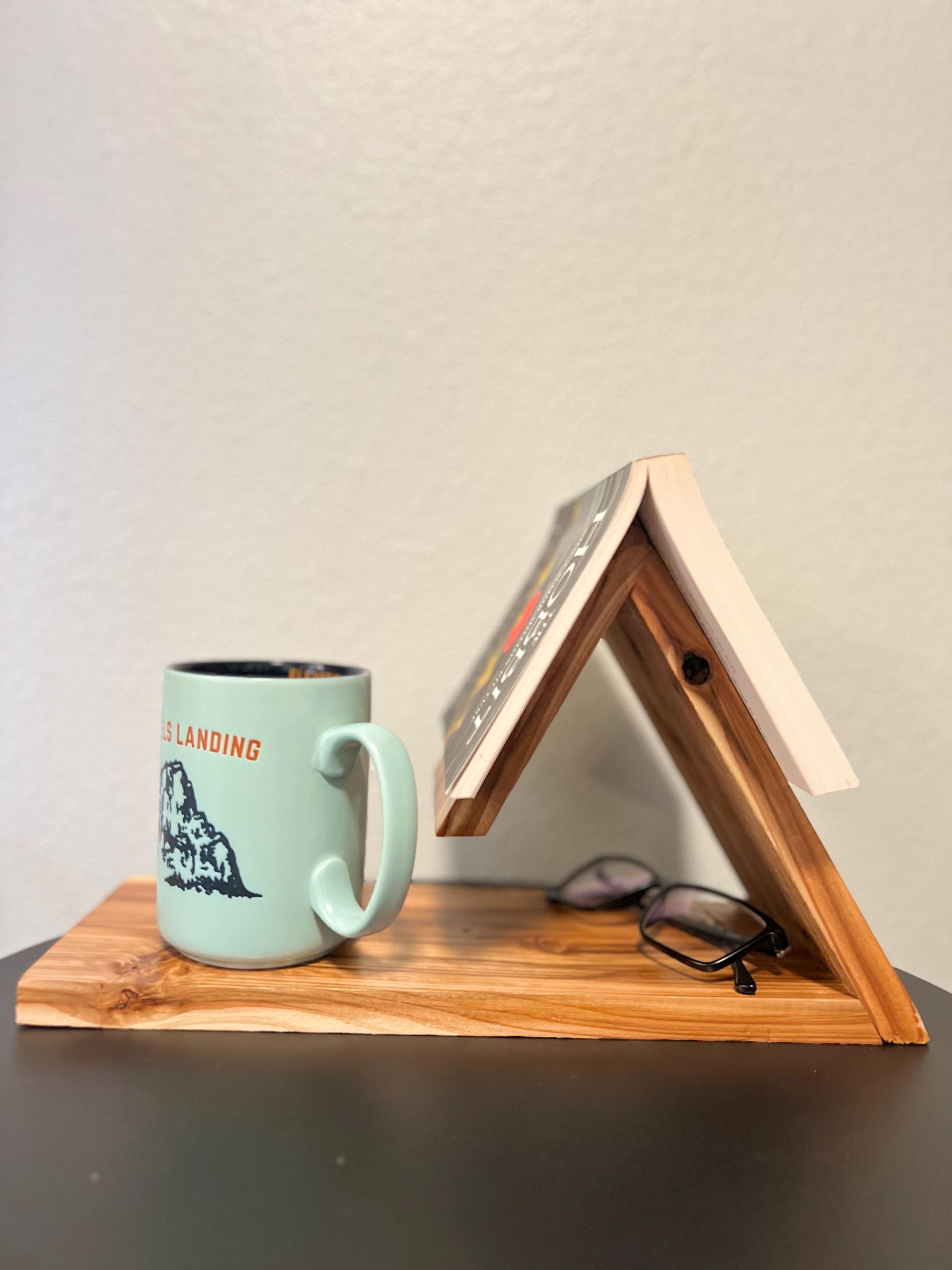Book Holder Solid Cedar | Bookmark Stand | Angled Book Holder | Place ...