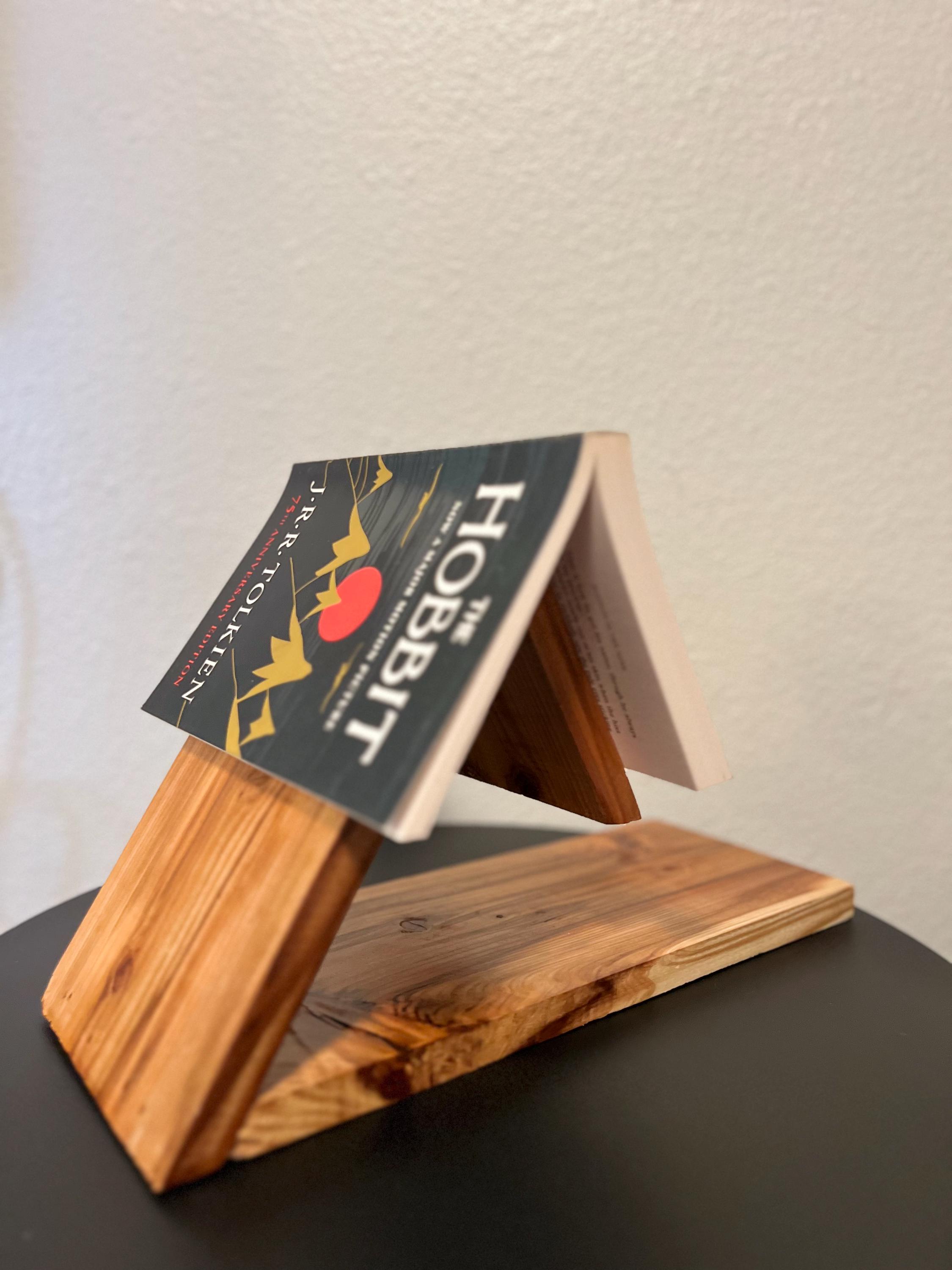 Book Holder Solid Cedar | Bookmark Stand | Angled Book Holder | Place ...