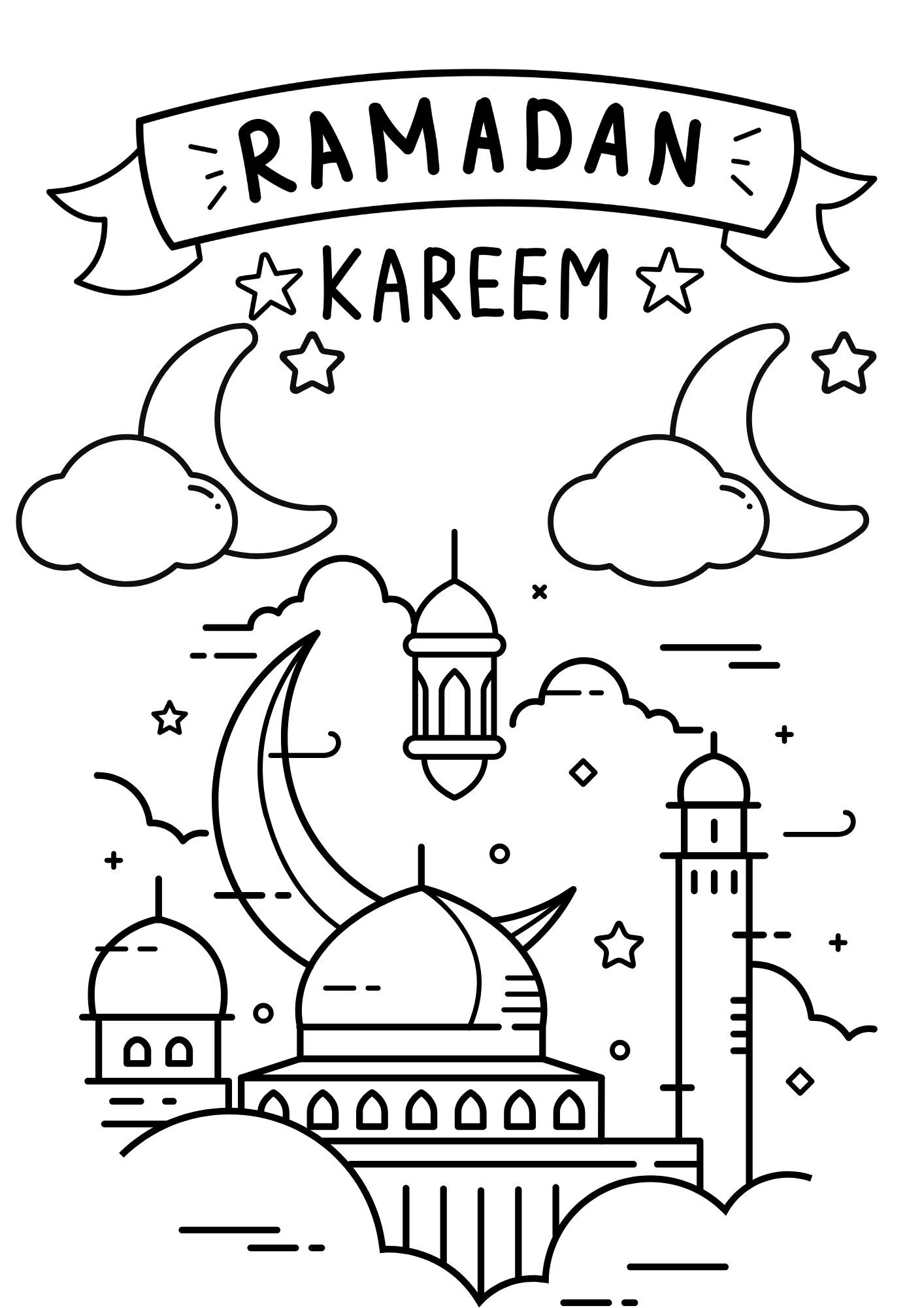 Ramadan Colouring Pages for Children, Ramadan Activity, Colouring ...
