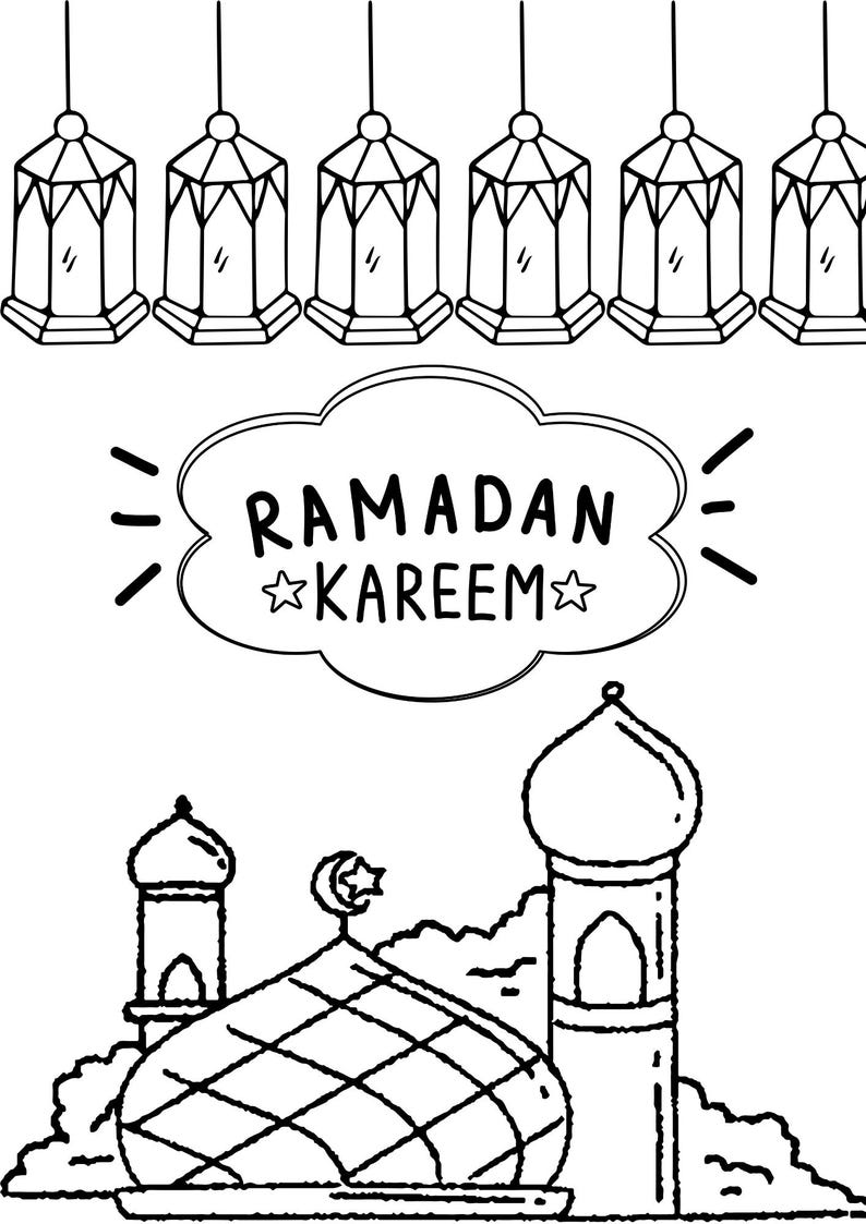 Ramadan Colouring Pages for Children, Ramadan Activity, Colouring ...