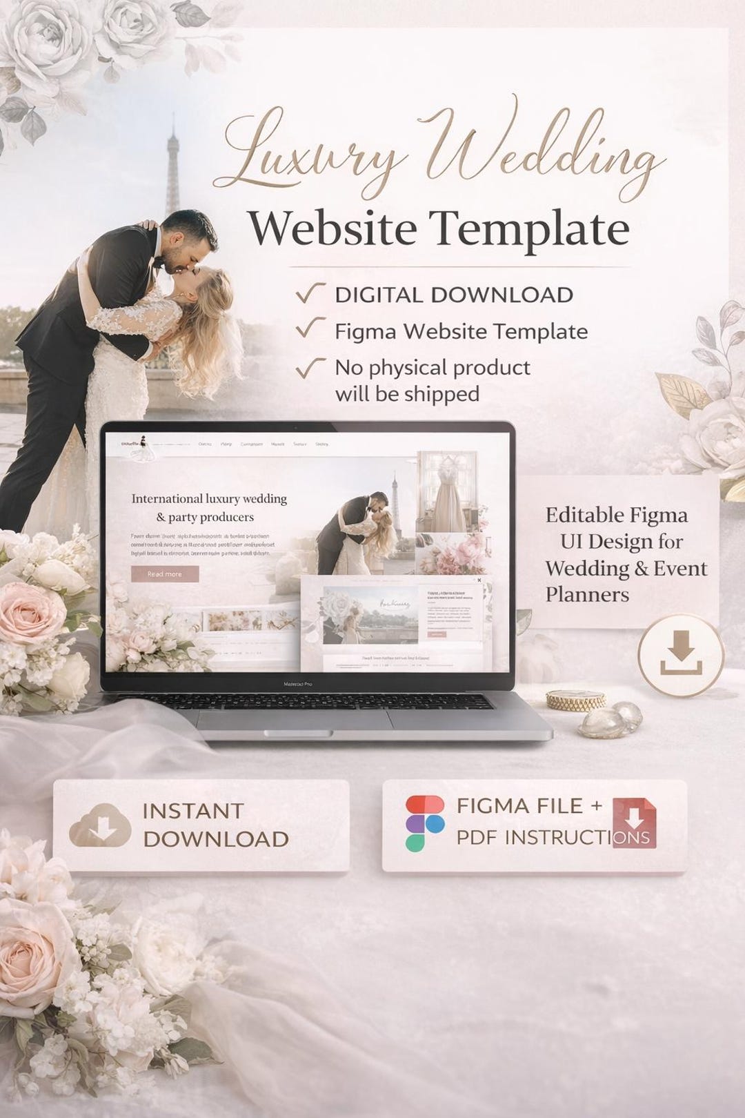 Luxury Wedding Website Template – Editable Figma UI Design for Event ...