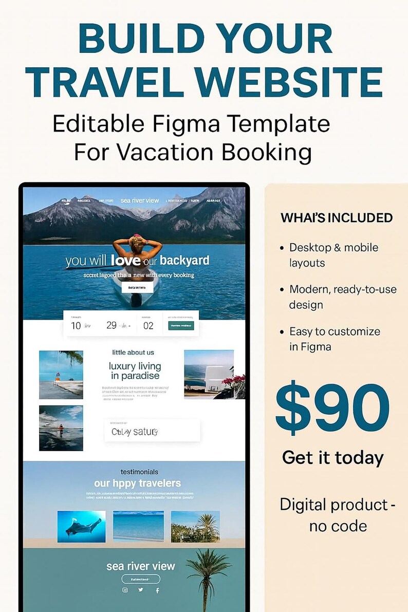 Travel Booking Website Template – Figma UI Kit for Vacation Agencies ...