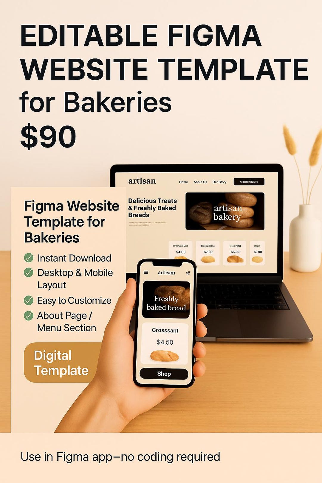 Bakery Website Template – Editable Figma UI for Bread Shop & Pastry ...
