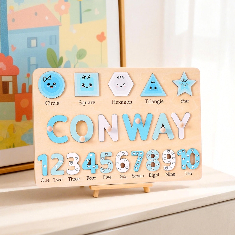 Personalized Name Puzzle, Kids Early Learning Wooden Name Puzzle ...