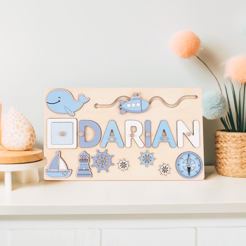 Custom Baby Girl Name Puzzle, Wooden Montessori Toys, Christmas Gifts ...