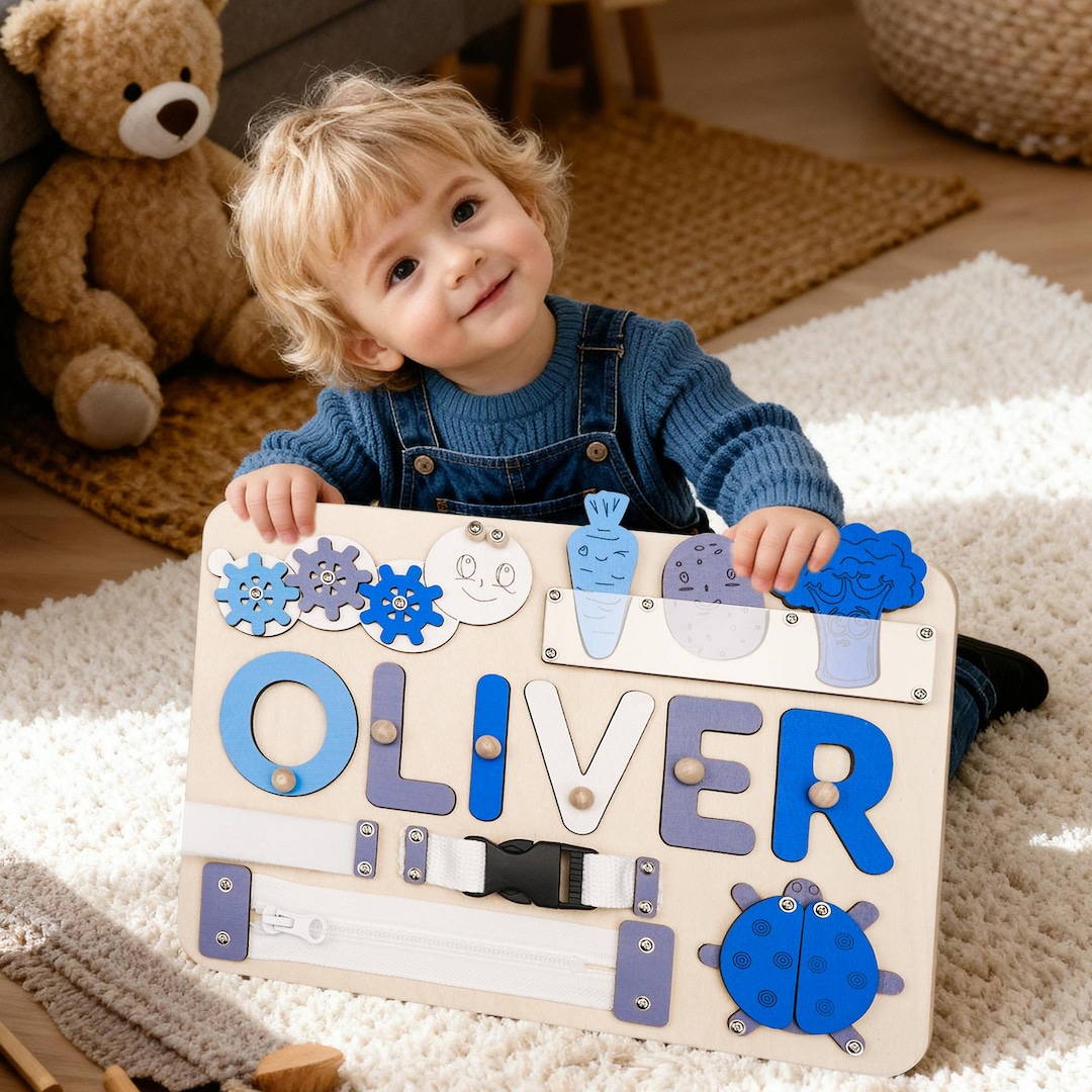 Personalized Baby Name Puzzle, Custom Busy Board, Baby Montessori ...