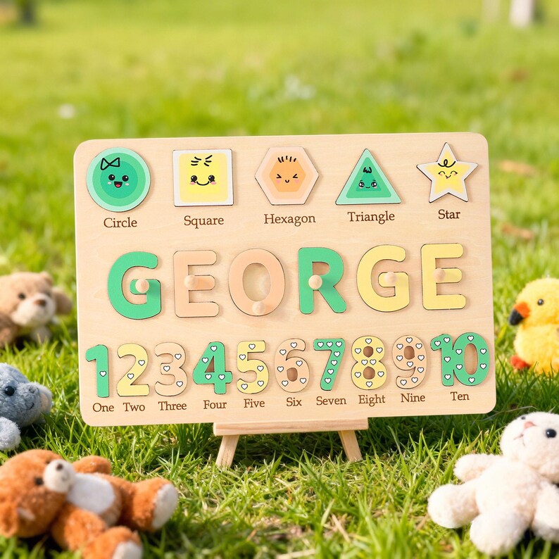 Personalized Name Puzzle, Kids Early Learning Wooden Name Puzzle ...