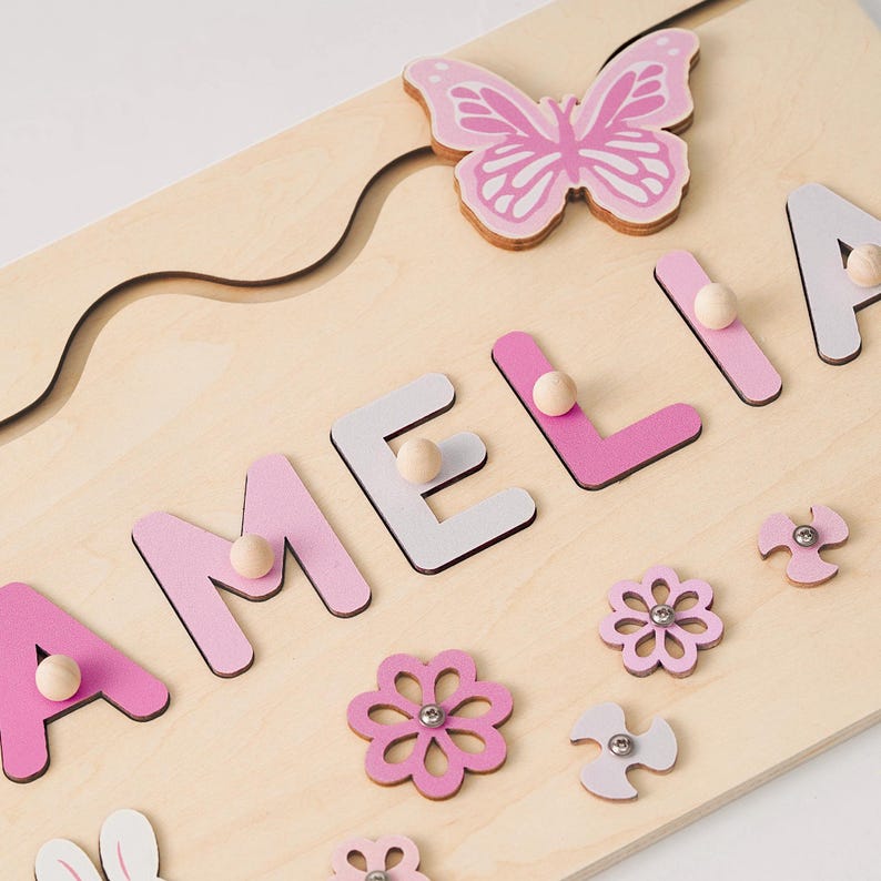 Custom Baby Girl Name Puzzle, Wooden Montessori Toys, Christmas Gifts ...