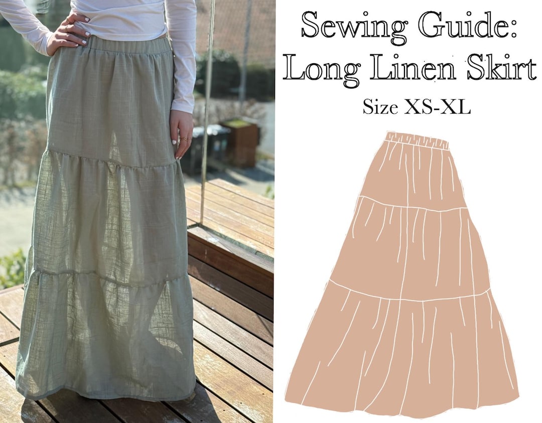 Beginner-friendly Sewing Guide: Long Linen Skirt - Etsy