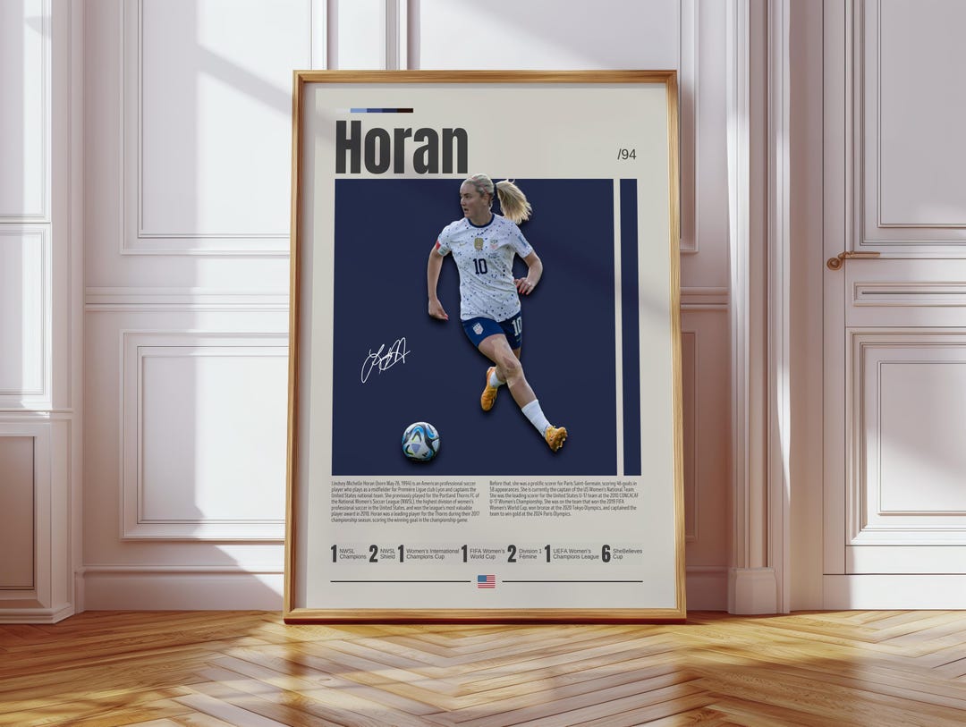 Lindsey Horan Poster, USWNT Poster, Lyon Poster, Sports Poster ...