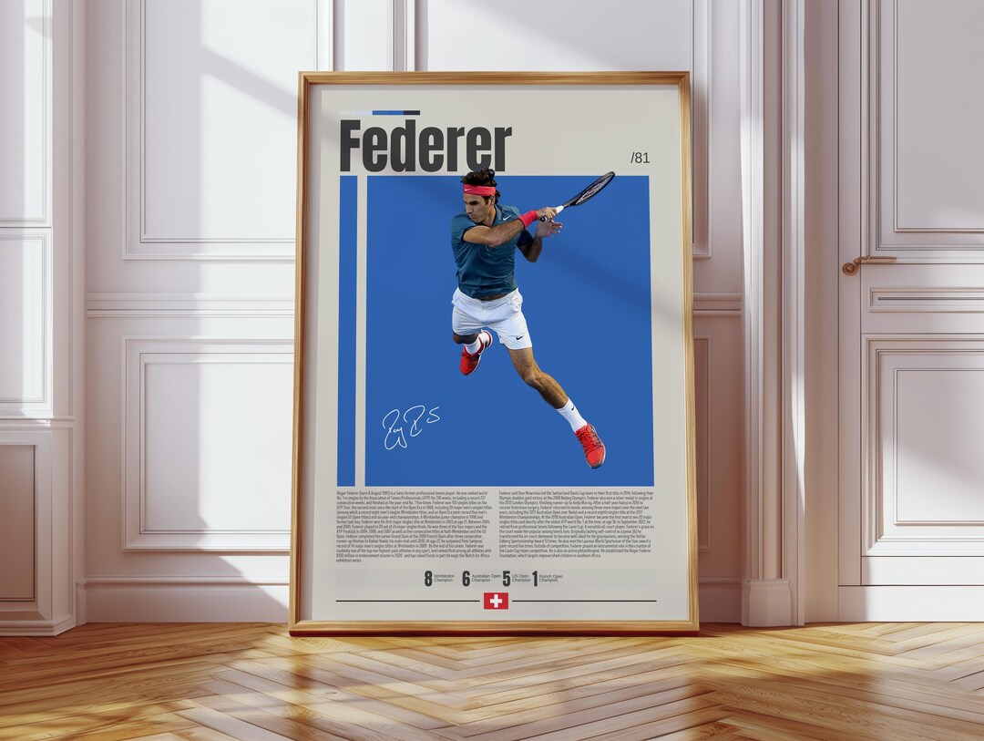 Roger Federer Poster, Tennis Poster, Motivational Poster, Sports Poster ...