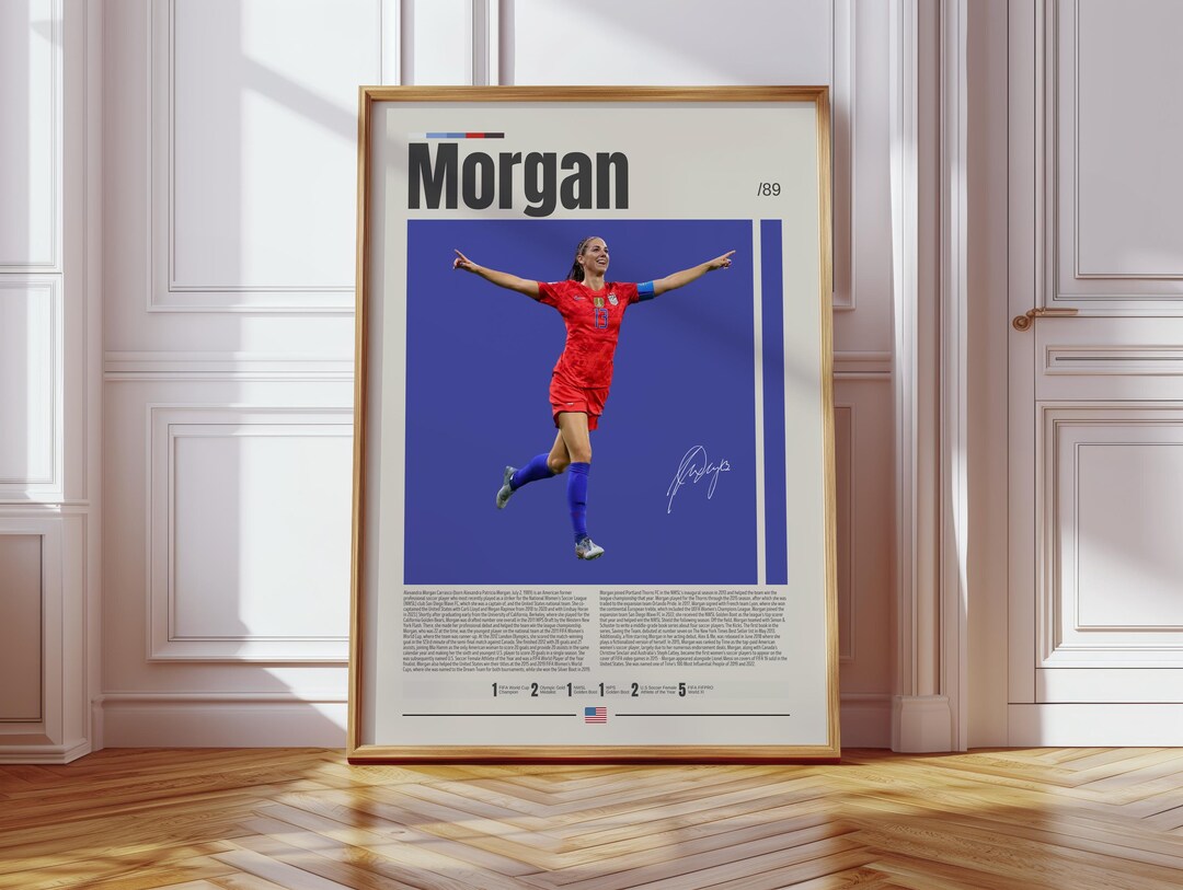 Alex Morgan Poster, USA Women Footballer, Soccer Gifts, Sports Poster ...