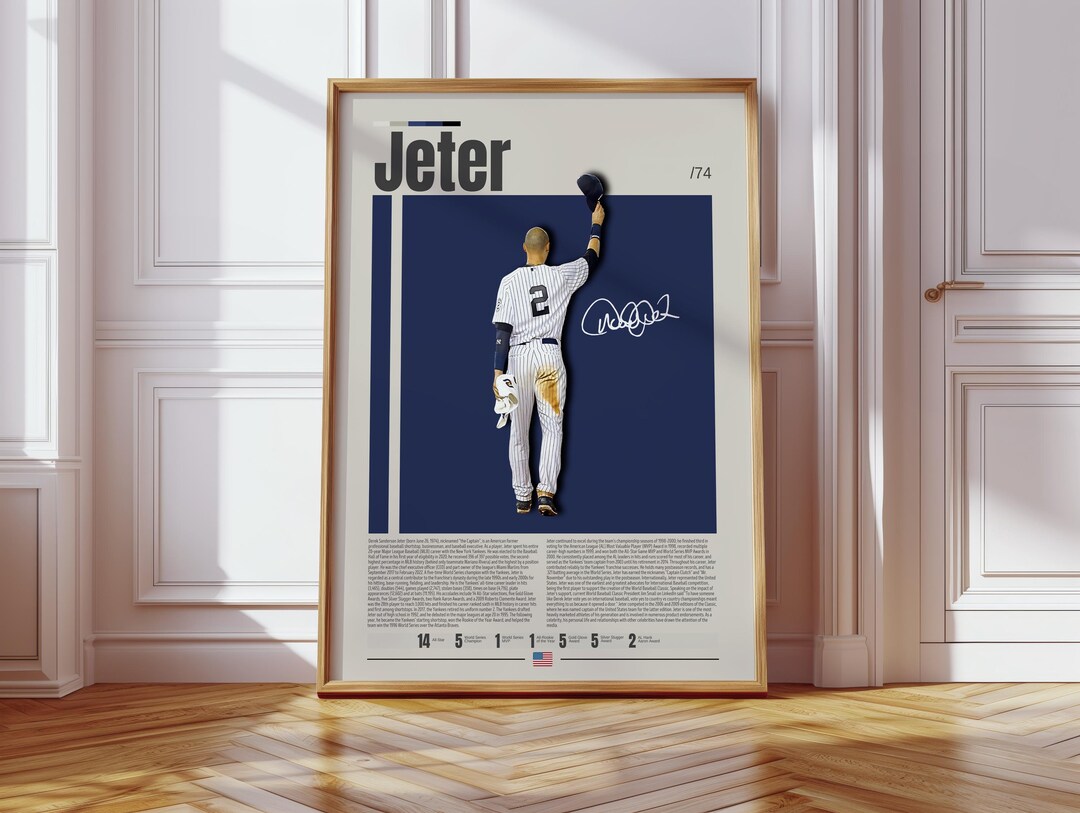 Derek Jeter Poster, New York Yankees Poster, Baseball Prints, Sports ...