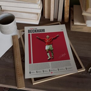 David Beckham Poster, England Footballer Print, Soccer Gifts, Sports ...