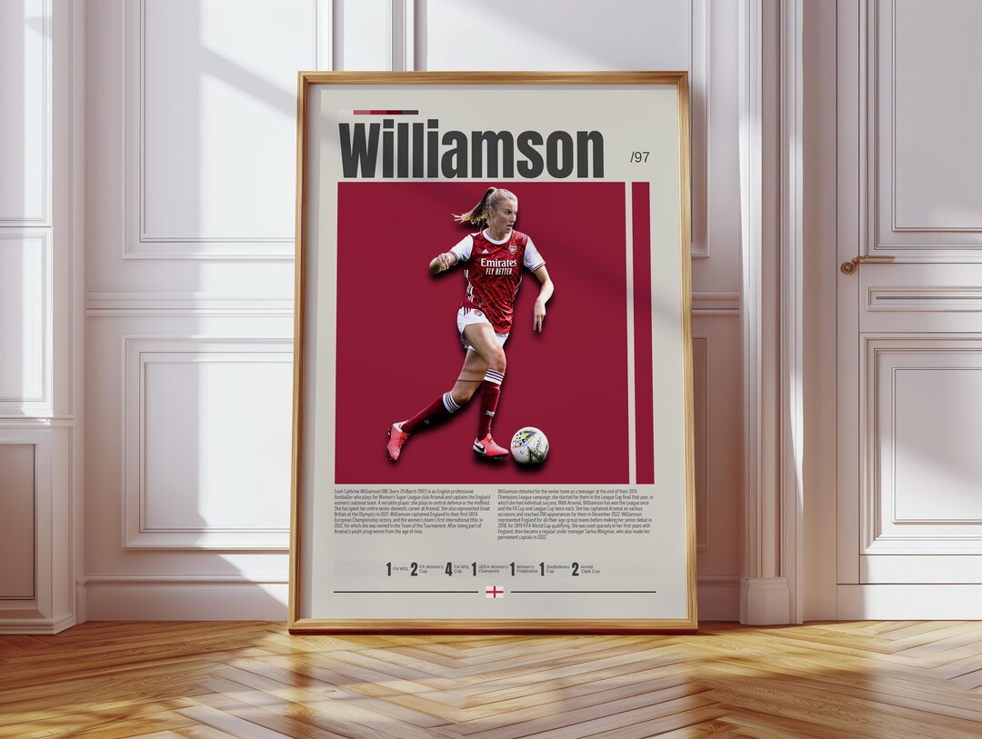 Leah Williamson Poster, WSL Poster, Arsenal Poster, Sports Poster ...