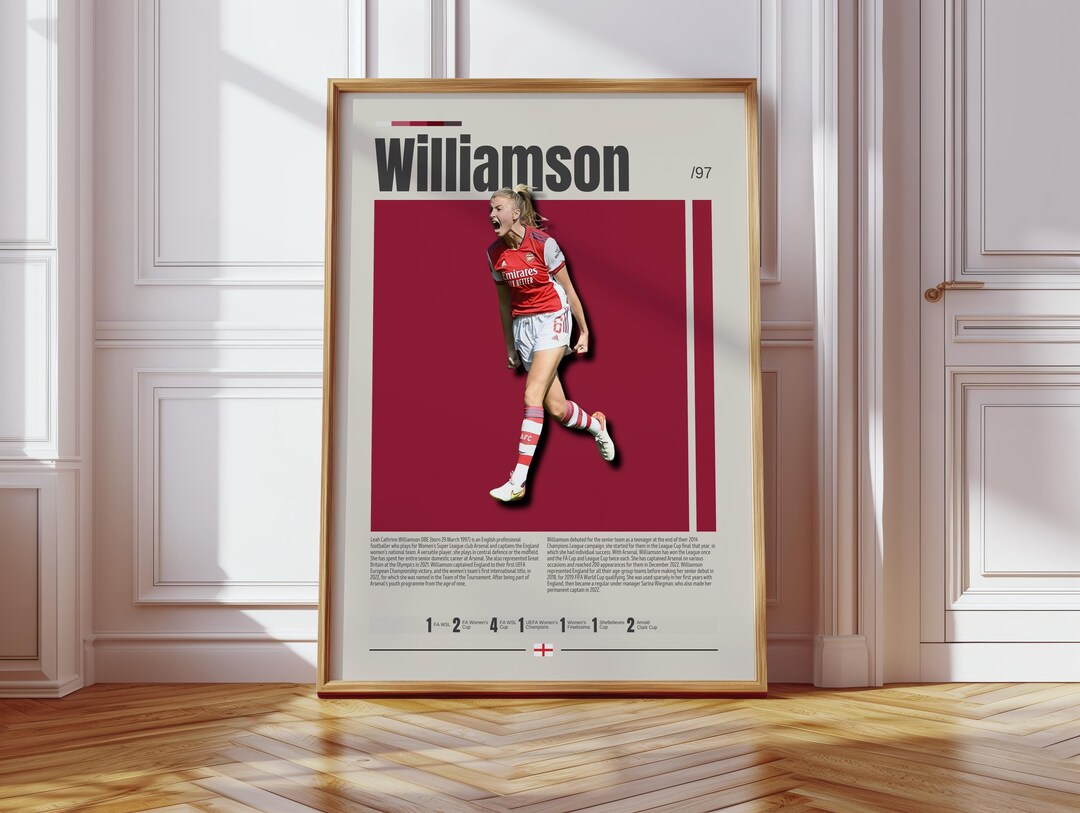 Leah Williamson Poster, WSL Poster, Arsenal Poster, Sports Poster ...
