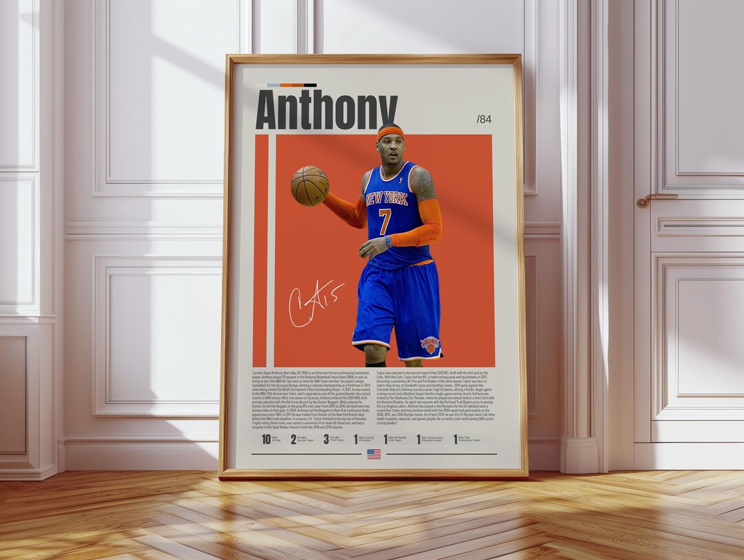Carmelo Anthony Poster, Syracuse Poster, NBA Poster, Sports Poster, Mid ...