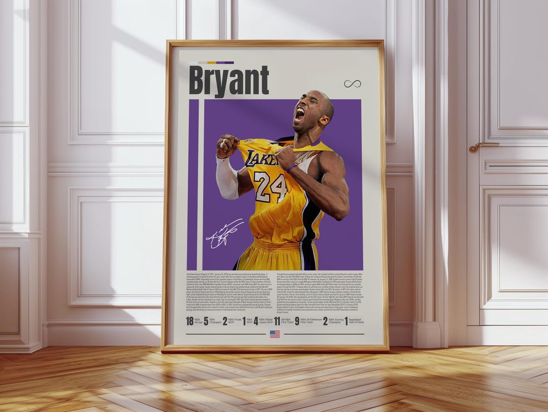 Kobe Bryant Poster, LA Lakers Poster, NBA Poster, Sports Poster, Mid ...