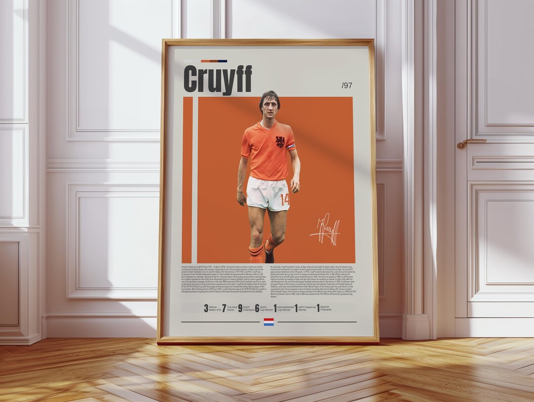 Johan Cruyff Poster, Netherlands Footballer Poster, Soccer Gifts ...