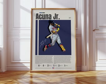 Ronald Acuna Jr. Atlanta Braves MLB Baseball Poster - Etsy