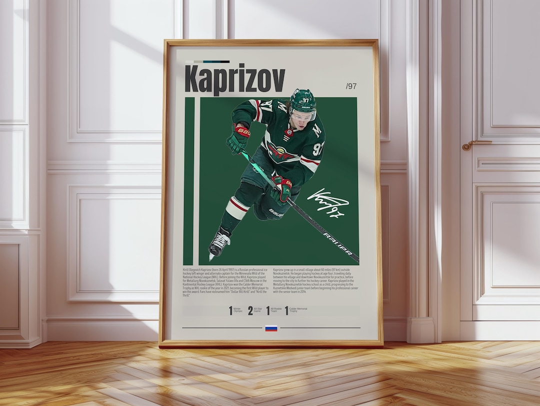 Kirill Kaprizov Poster, Minnesota Wild Poster, NHL Poster, Hockey ...