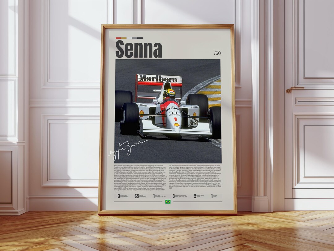 Ayrton Senna Poster, Formula One Poster, F1 Racing Poster, Motorsports ...