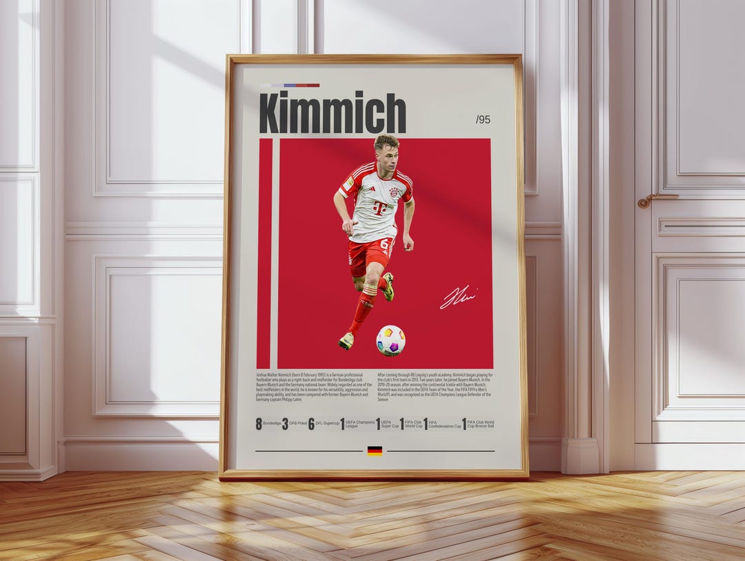 Joshua Kimmich Poster, Bayern Munich Poster, Soccer Gifts, Sports ...