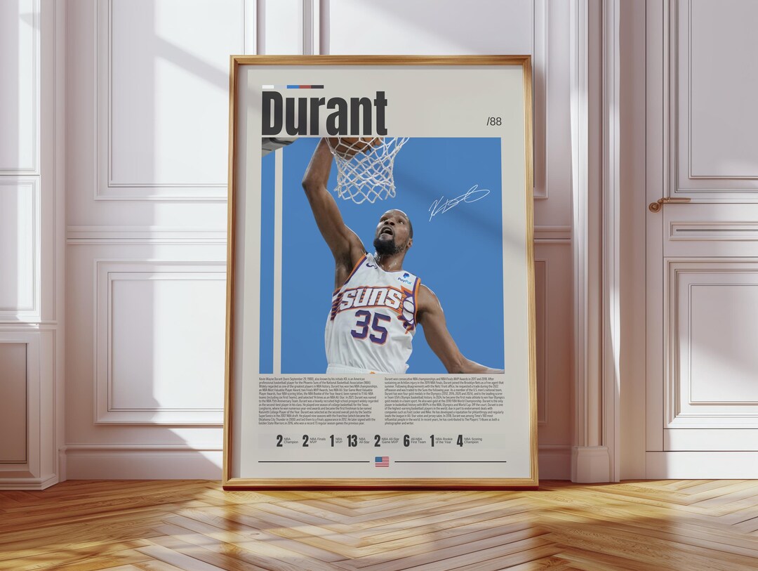 Kevin Durant Poster, OKC Thunder Poster, NBA Poster, Sports Poster, Mid ...