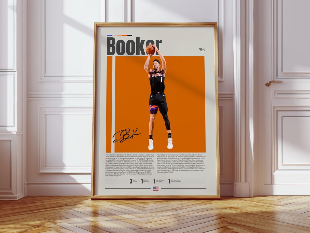 Devin Booker Poster, Phoenix Suns Poster, NBA Poster, Sports Poster ...