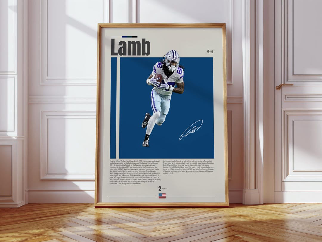 Ceedee Lamb Poster, Dallas Cowboys Print, NFL Poster, Sports Poster ...