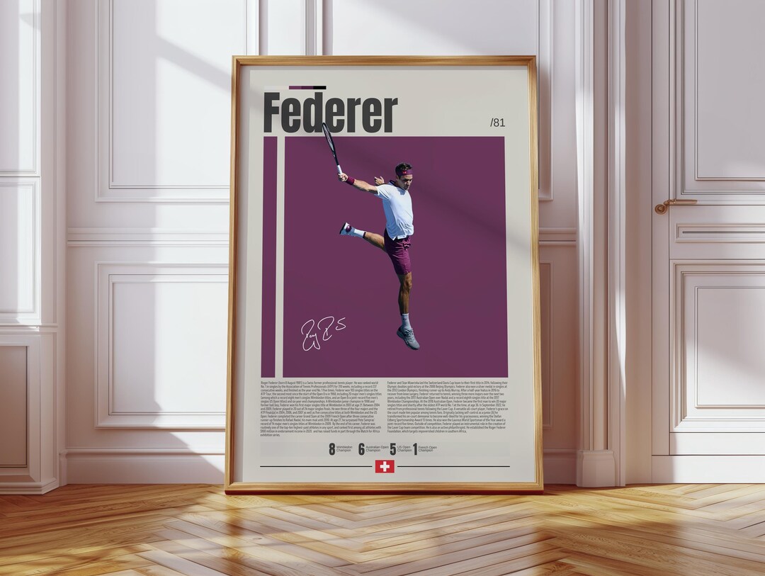 Roger Federer Poster, Tennis Poster, Motivational Poster, Sports Poster ...
