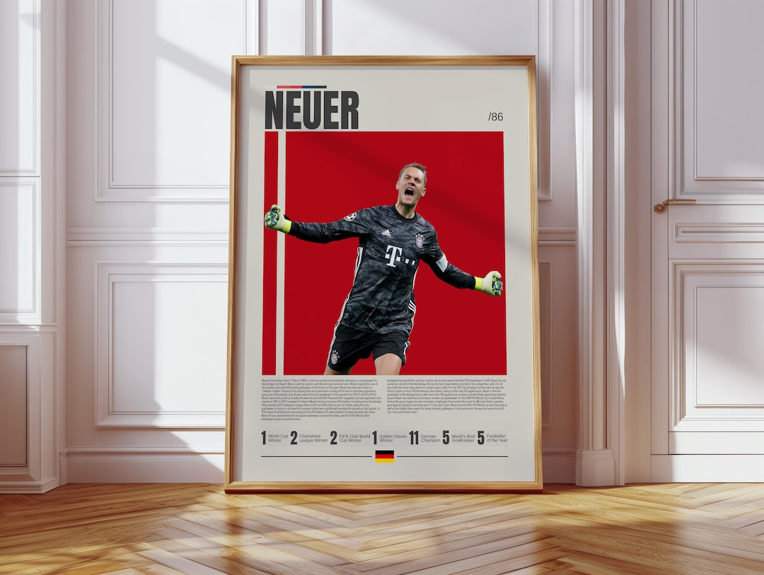 Manuel Neuer Poster, Bayern Munich Poster, Soccer Gifts, Sports Poster ...