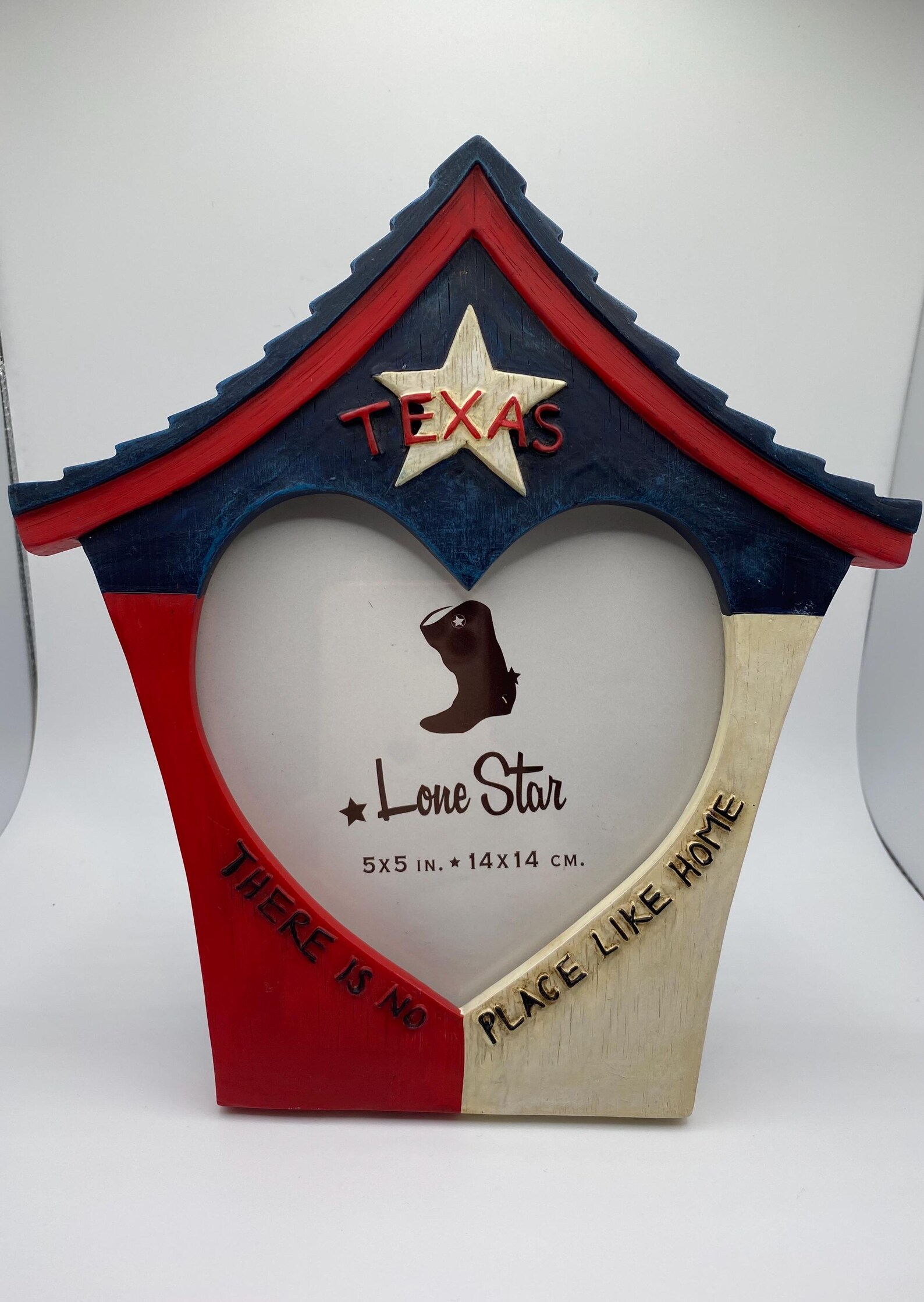 Lone Star Picture Frame 5x5”texas Rustic Theres No Place Like Home Red ...