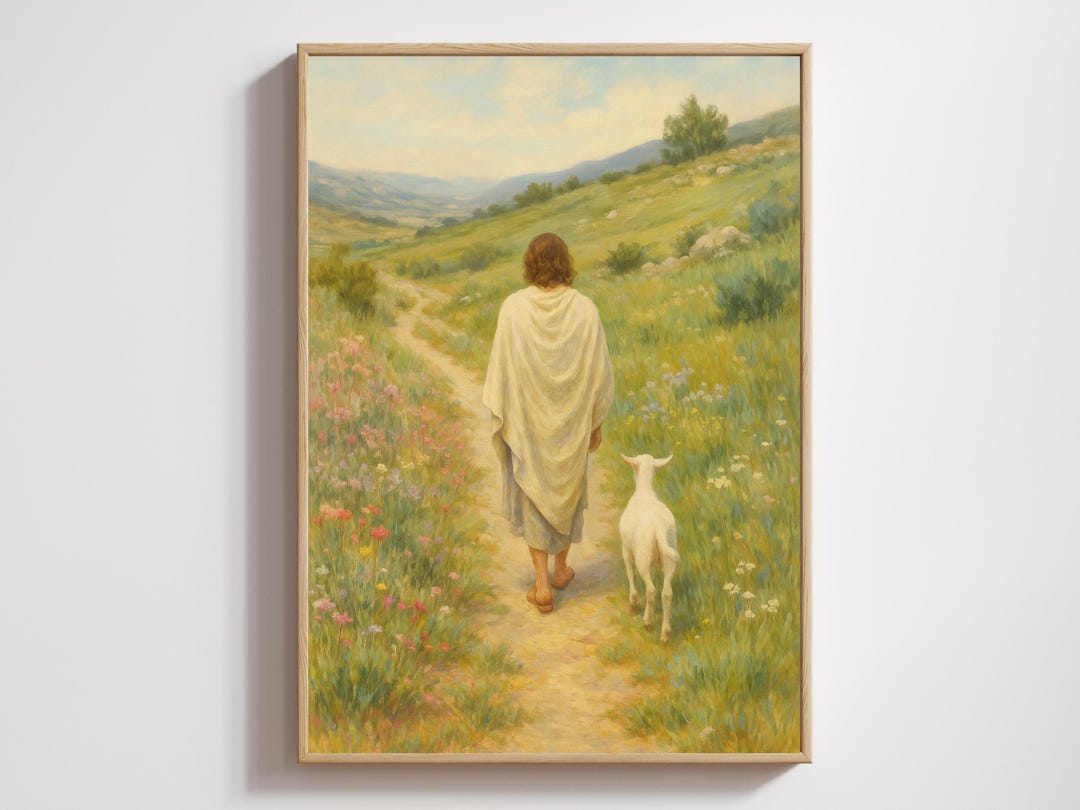 Good Shepherd Jesus Print, Vintage Christian Printable Wall Art ...