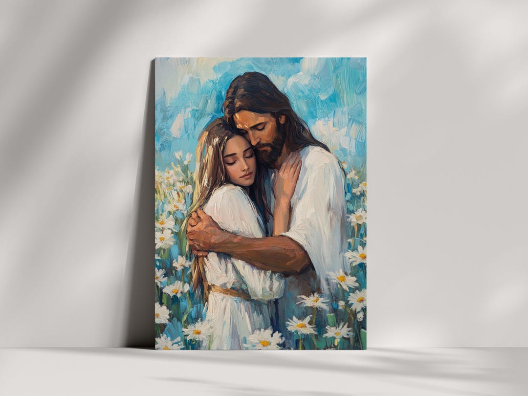 Jesus Hugging Women, Jesus Hugging Girl, Jesus and Woman Art, Christian ...