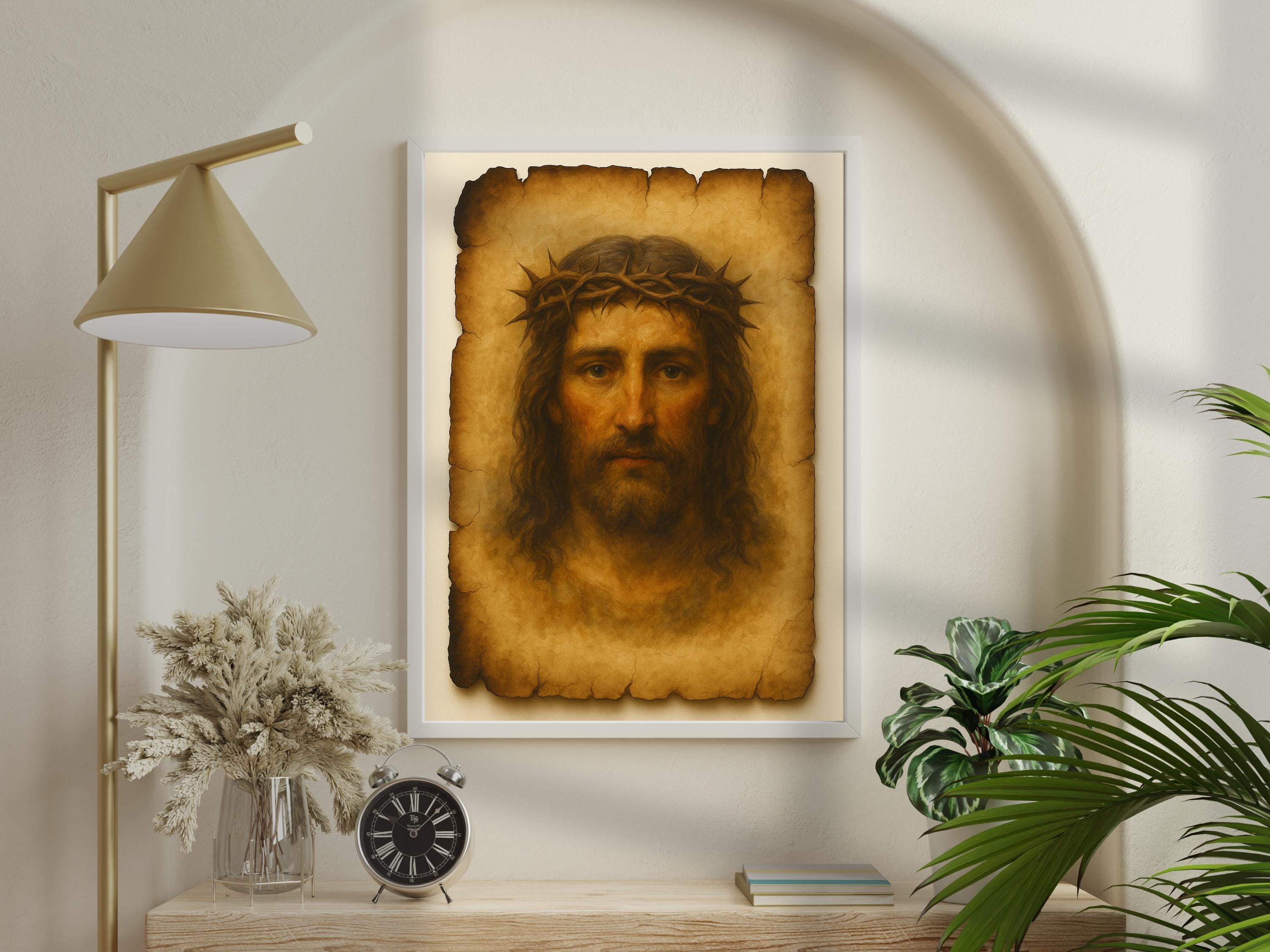 Vintage Paper Face of Jesus Christ - Shroud of Turin Portrait, the ...