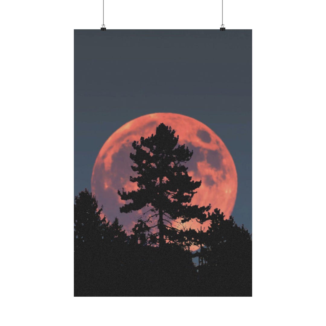 Mystical Moonrise Poster Art | Nature Decor for Home, Wall Art, Gift ...