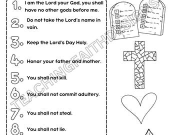 The Ten Commandments Posters, Coloring Pages, and Mini Book Set ...